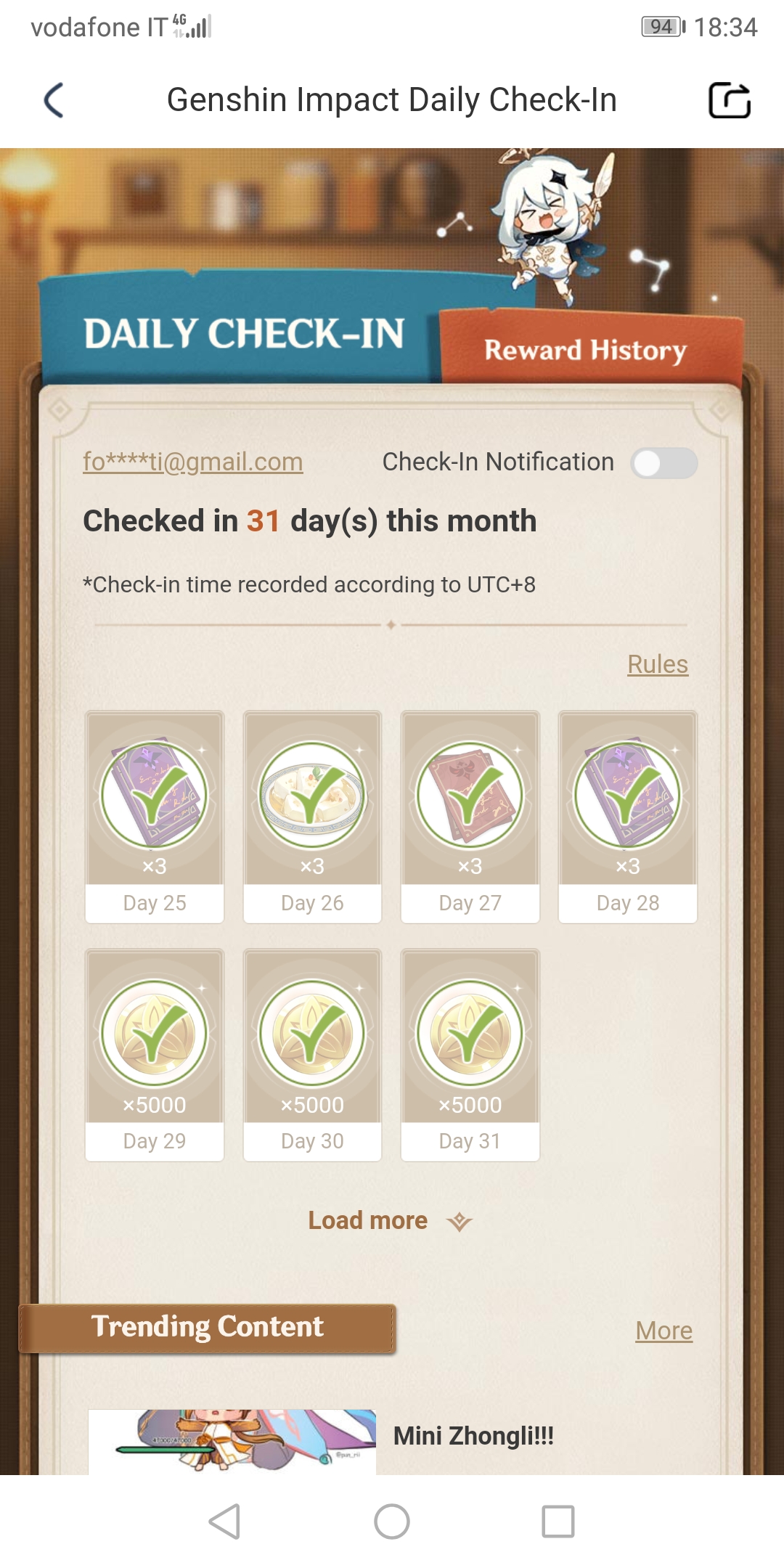 31 th daily check in! Genshin Impact | HoYoLAB
