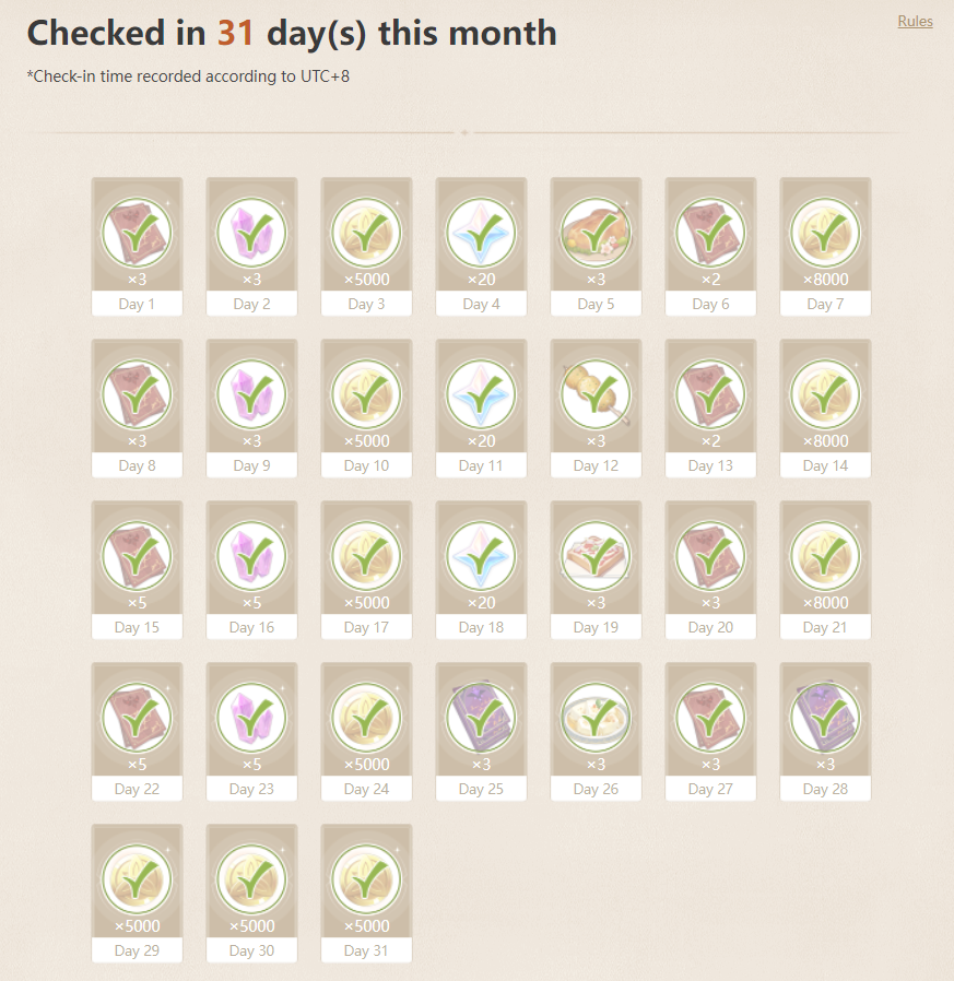 This is first time I got the entire month- Genshin Impact | HoYoLAB