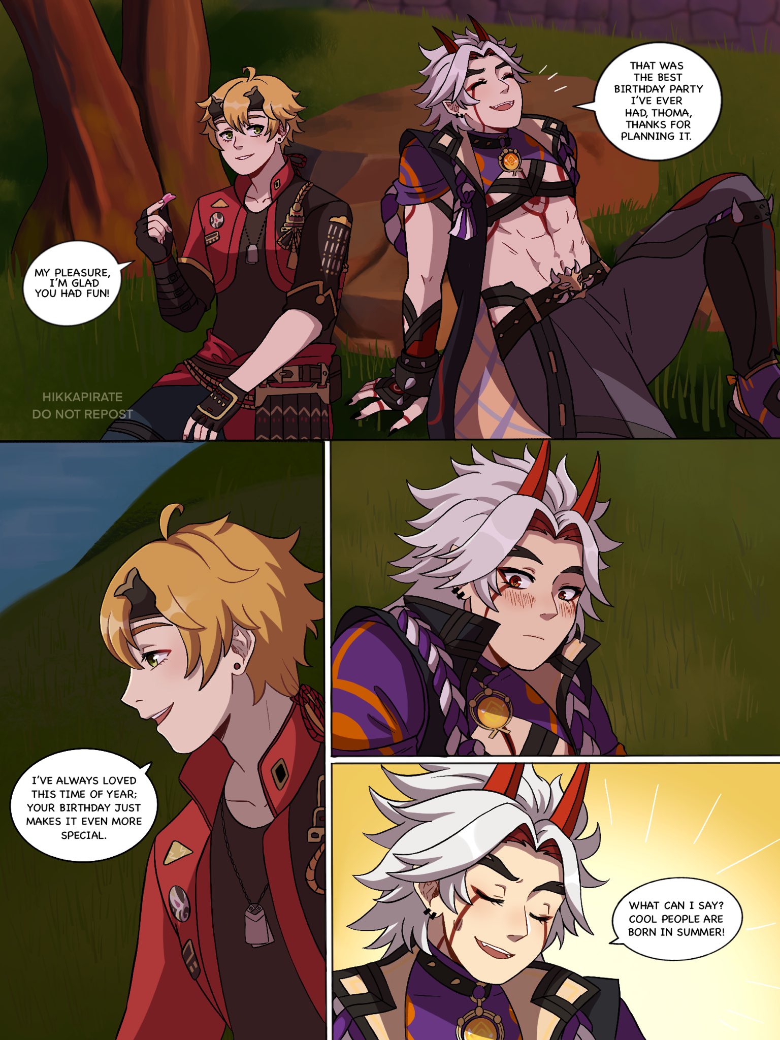 Itto x Thoma birthday comic Genshin Impact | HoYoLAB