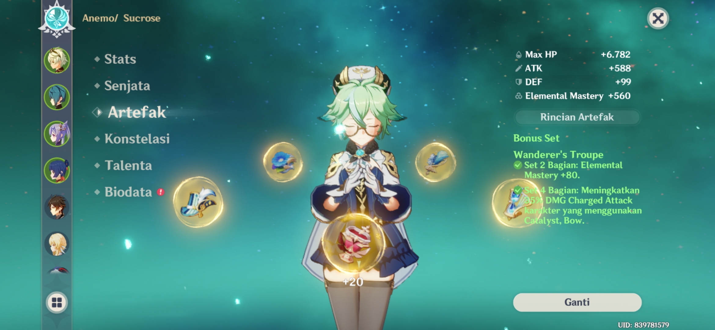 Selesai build sucrosse 🦋 Genshin Impact | HoYoLAB