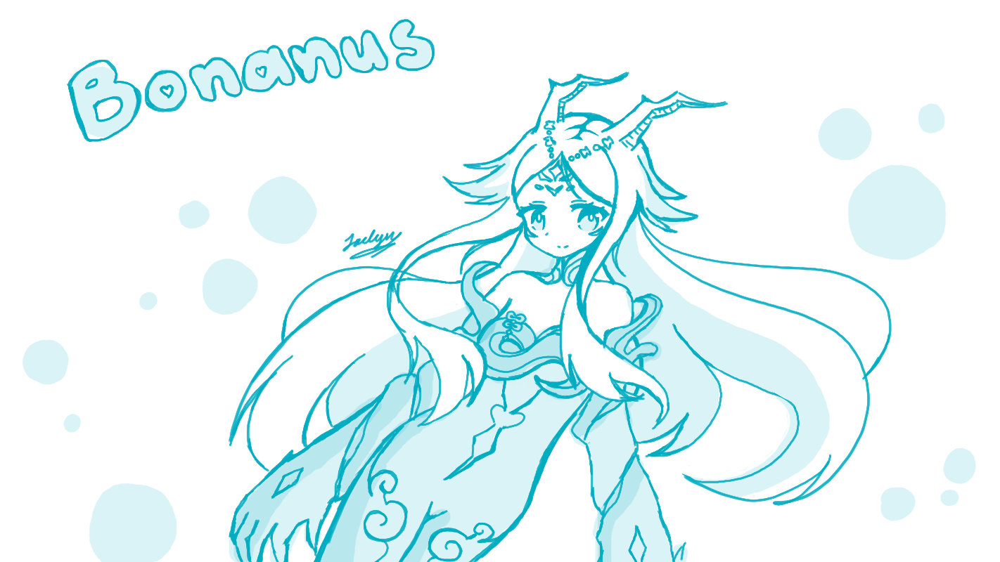 Bonanus (hydro yaksha) fanart on jamboard cuz im broke Genshin Impact ...