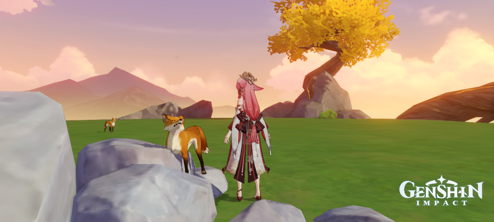 Divine kitsune among non sentient kitsune Genshin Impact | HoYoLAB