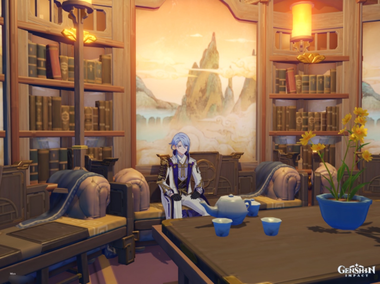 Ayato enjoying the sceneries after maintenance ( ^‿^) Genshin Impact ...