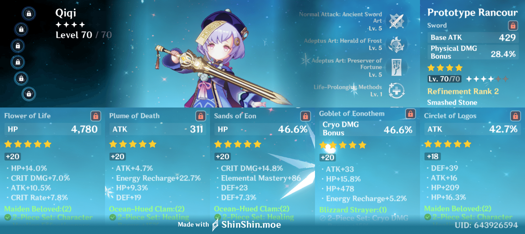 C0 Qiqi build! ️💙 Genshin Impact | HoYoLAB