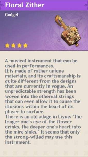 [Version 2.7] Floral Zither Genshin Impact | HoYoLAB