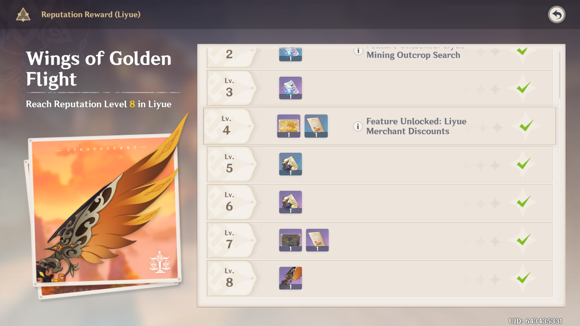 Liyue wings obtained :D Genshin Impact | HoYoLAB