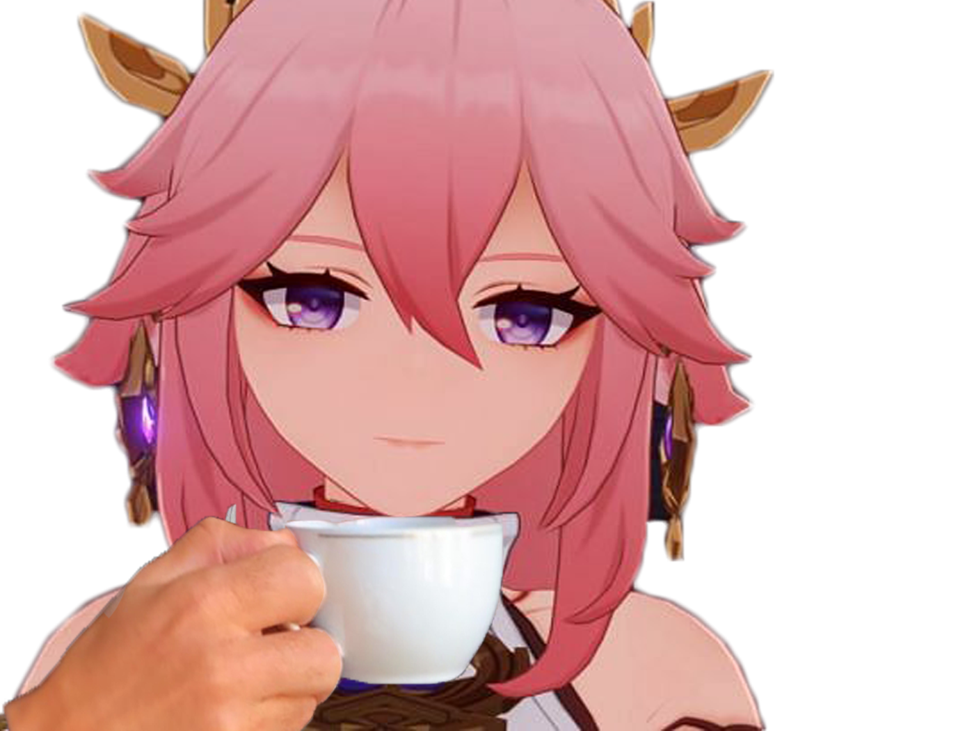 Yae miko drinking tea Genshin Impact | HoYoLAB