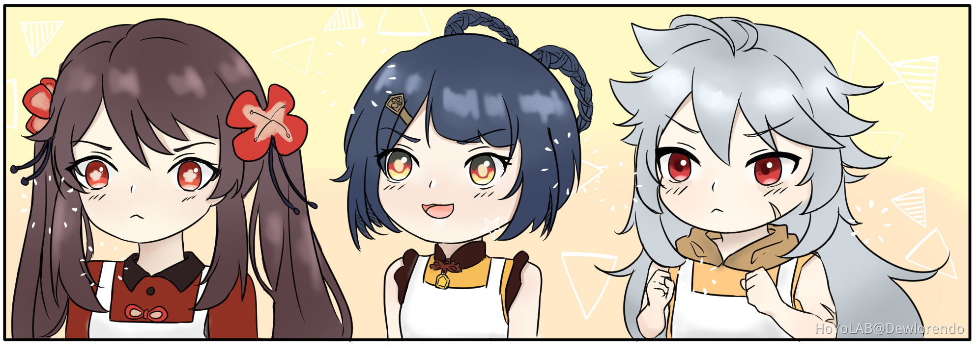 Hu tao, Xiangling, Razor Chibi Genshin Impact | HoYoLAB