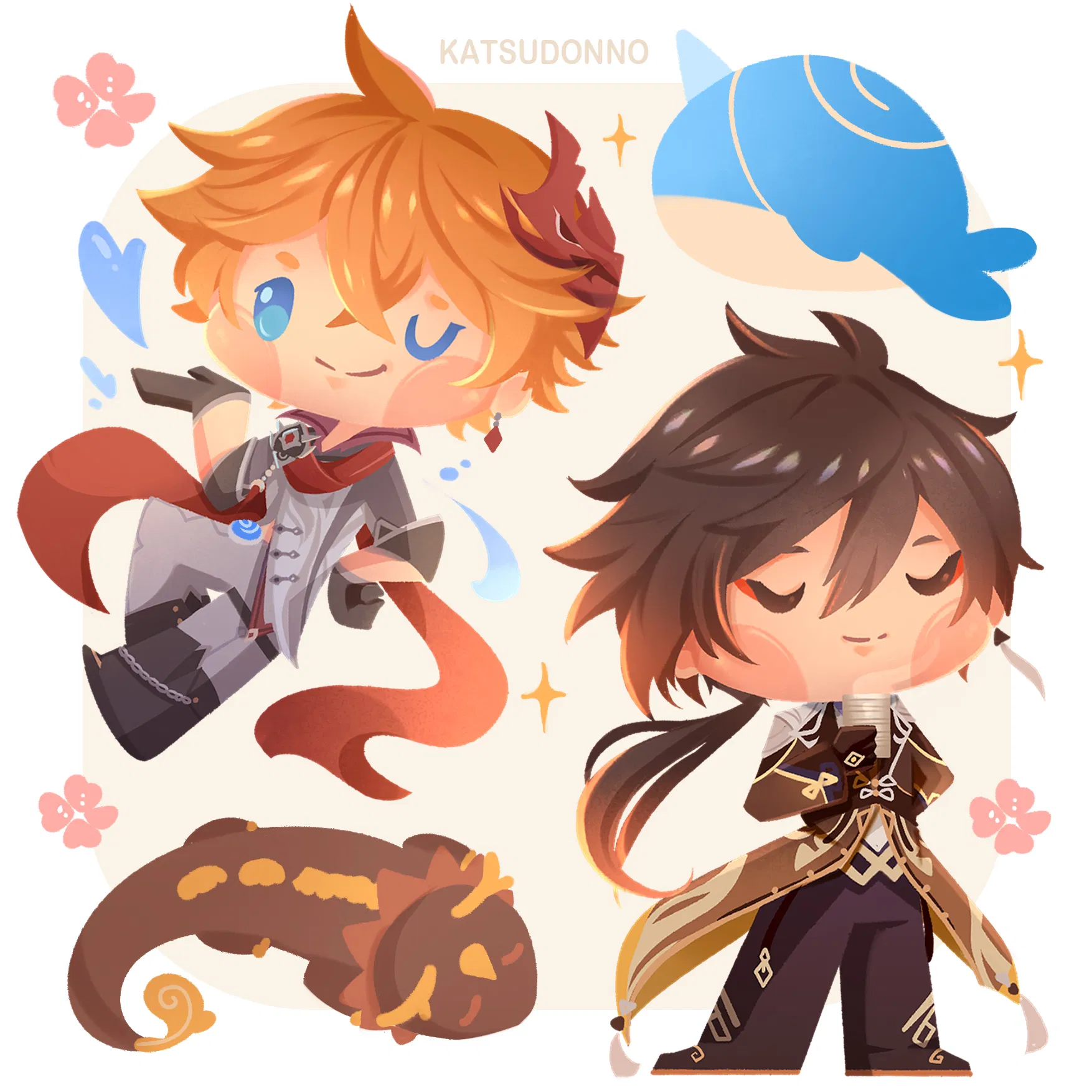 Zhongli & Childe chibis Genshin Impact | HoYoLAB