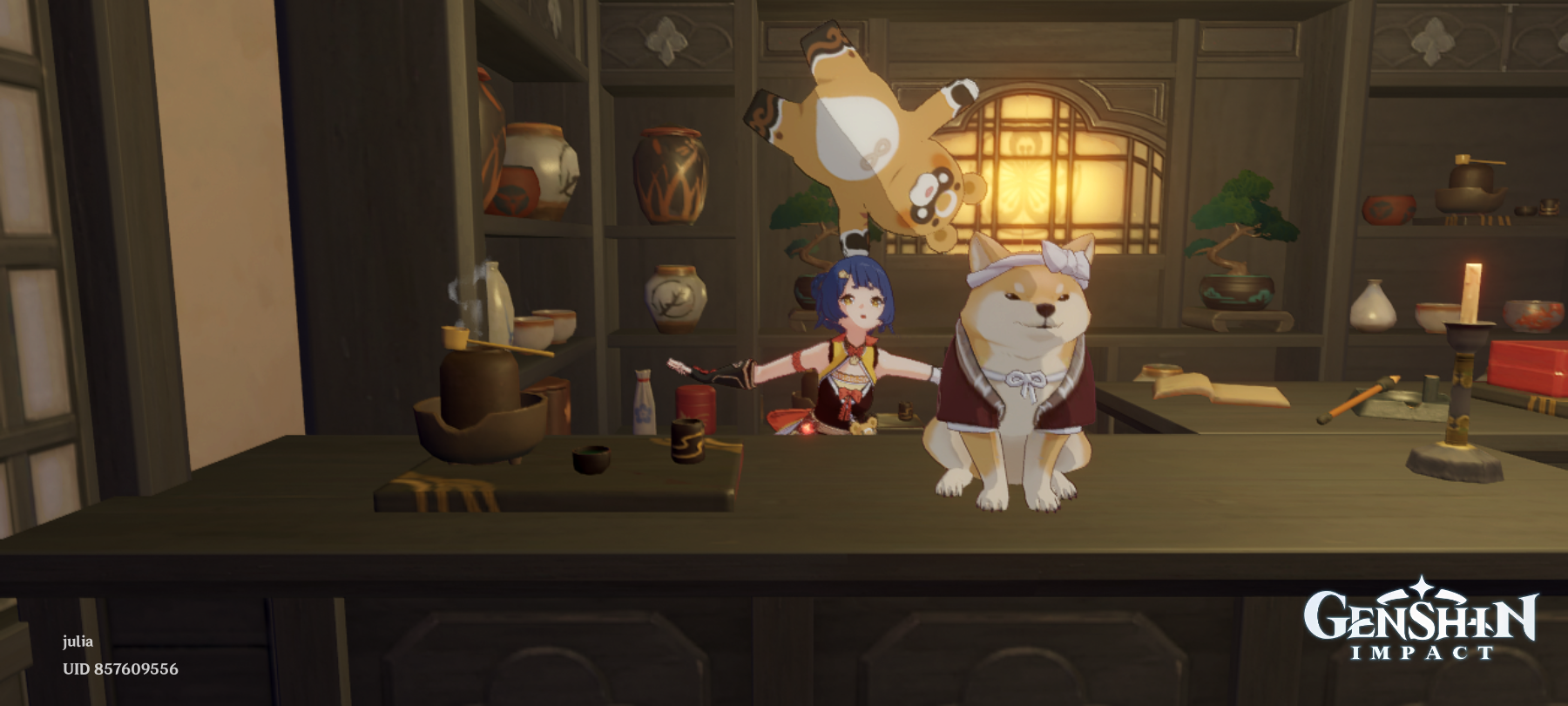 Daily Adventure: at Komore Teahouse with Taroumaru Genshin Impact | HoYoLAB