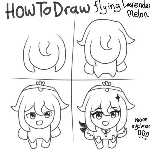 How to draw Flying Lavender Melon Genshin Impact | HoYoLAB