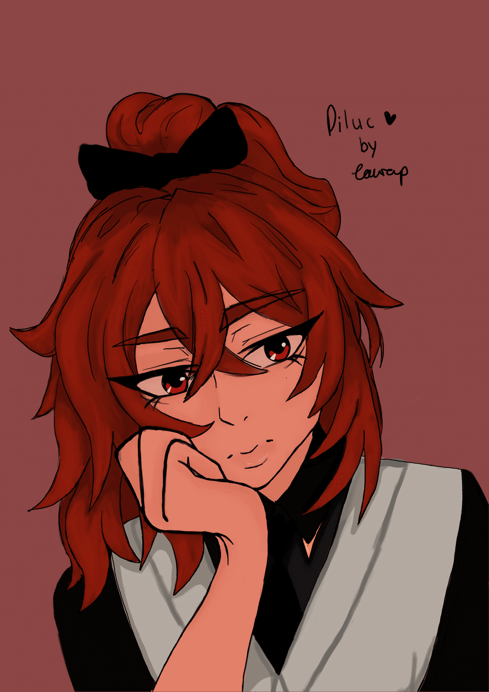 Diluc with high ponytail Genshin Impact | HoYoLAB