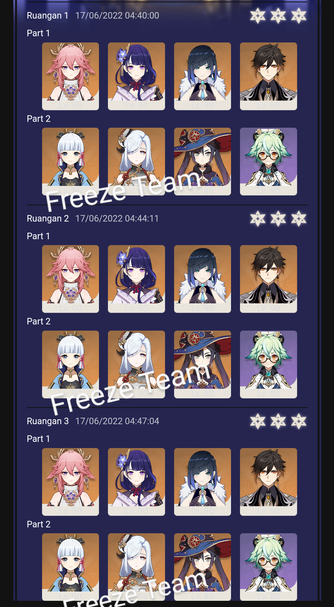 Freeze Team always Genshin Impact | HoYoLAB