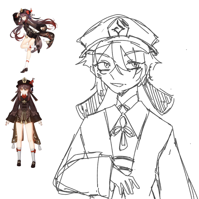 Male hutao sketch (wip) Genshin Impact | HoYoLAB