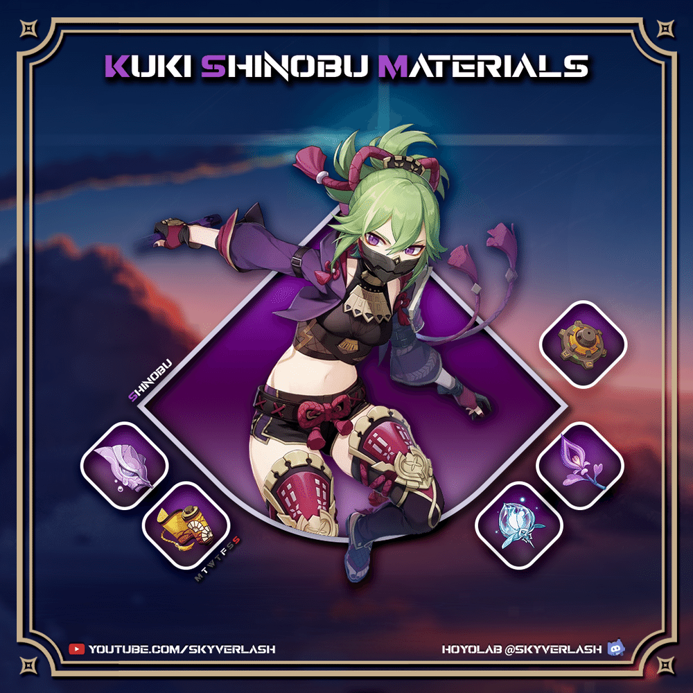 [Version 2.7] Kuki Shinobu Materials Infographic Genshin Impact | HoYoLAB