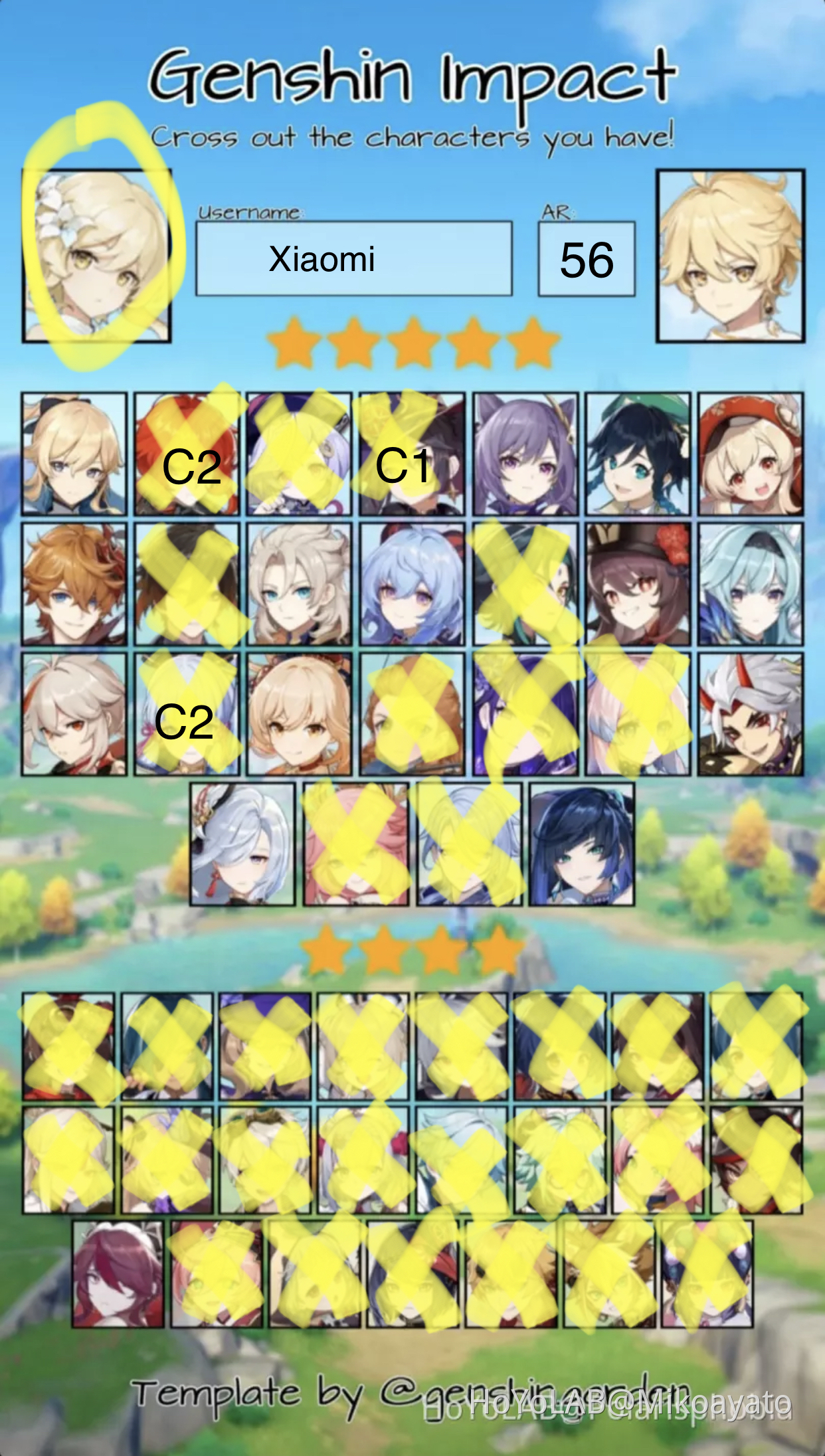 Cross out the characters that you have Genshin Impact | HoYoLAB