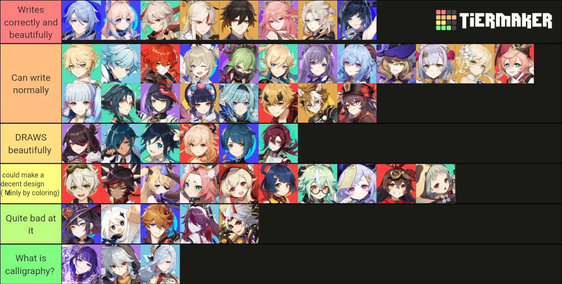 How Genshin Characters write with ink ( calligraphy) Genshin Impact ...