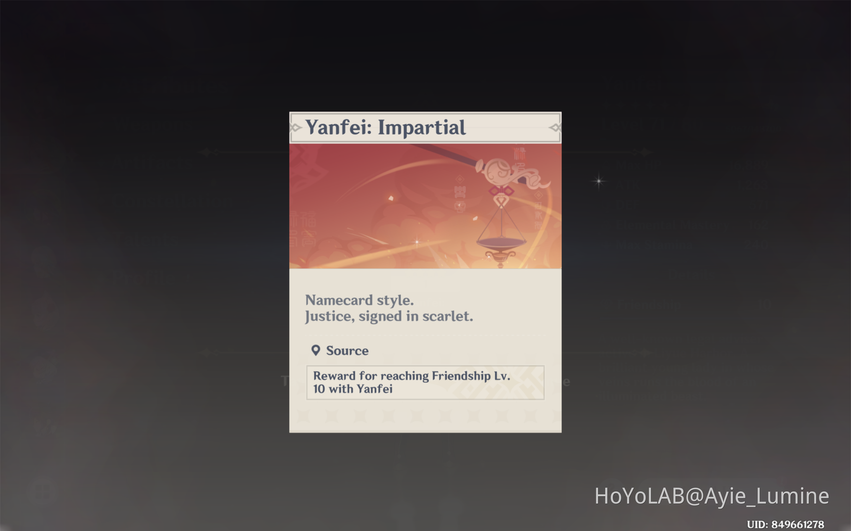 First full friendship with Yanfei Genshin Impact | HoYoLAB