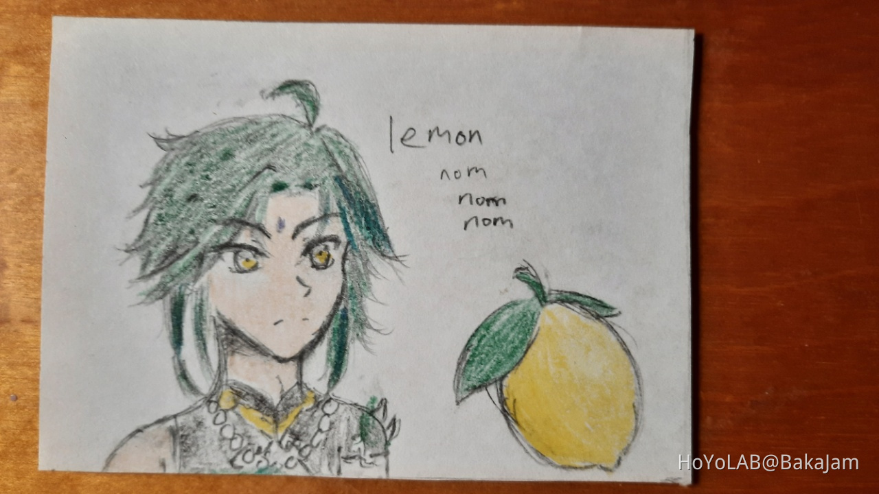 Xiao eats a lemon and dies but it's drawn Genshin Impact | HoYoLAB