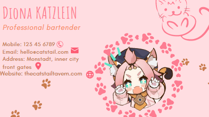 Diona business card I made! Genshin Impact | HoYoLAB