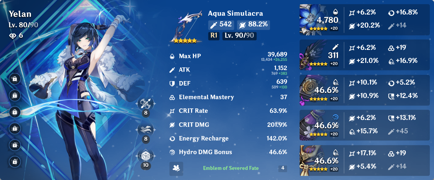 Yelan Stat Genshin Impact | HoYoLAB