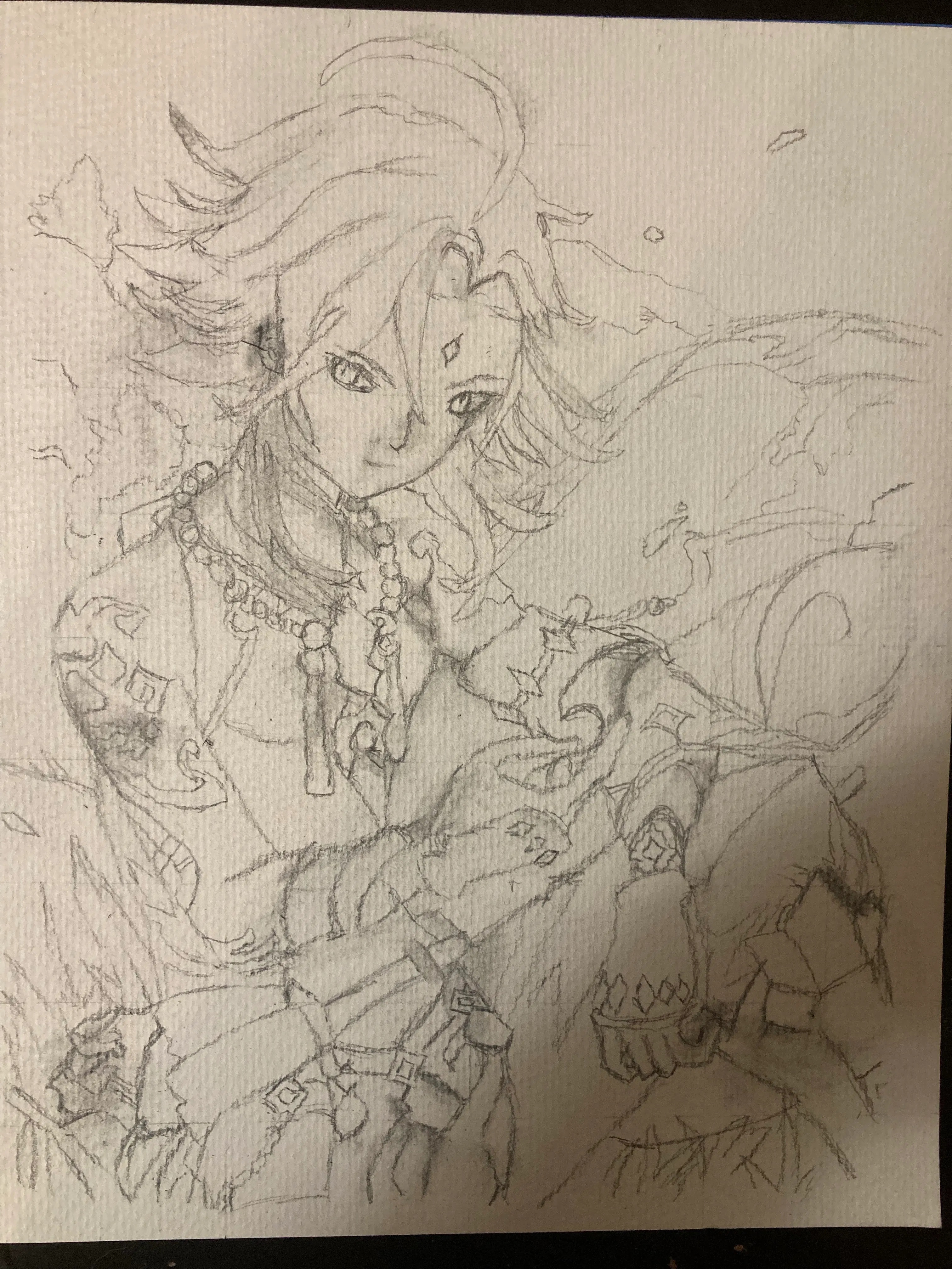 Xiao pencil outline Genshin Impact | HoYoLAB
