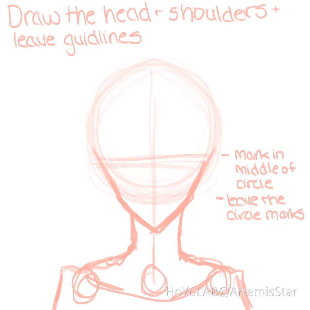 how to draw head and shoulders