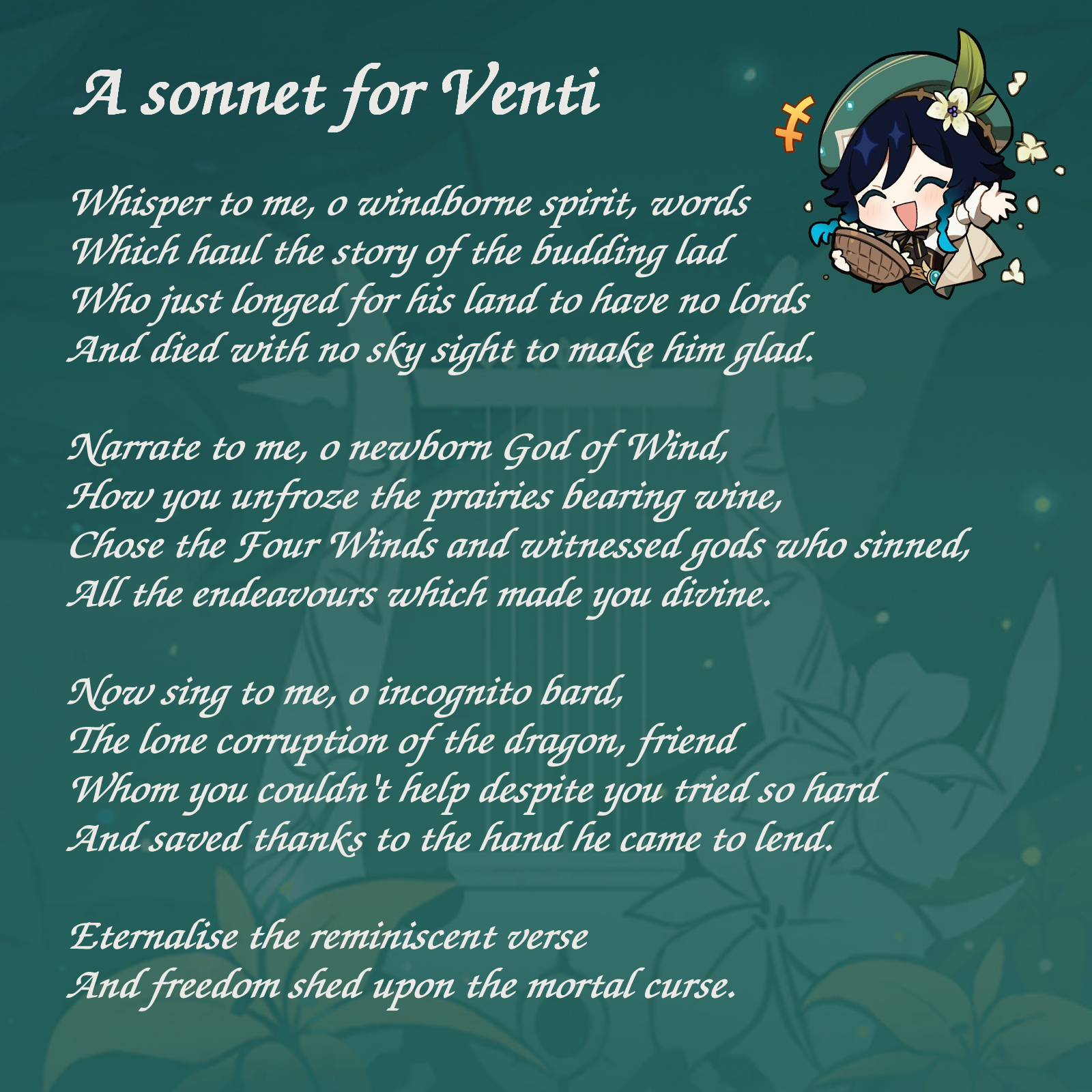 A sonnet for Venti Genshin Impact | HoYoLAB