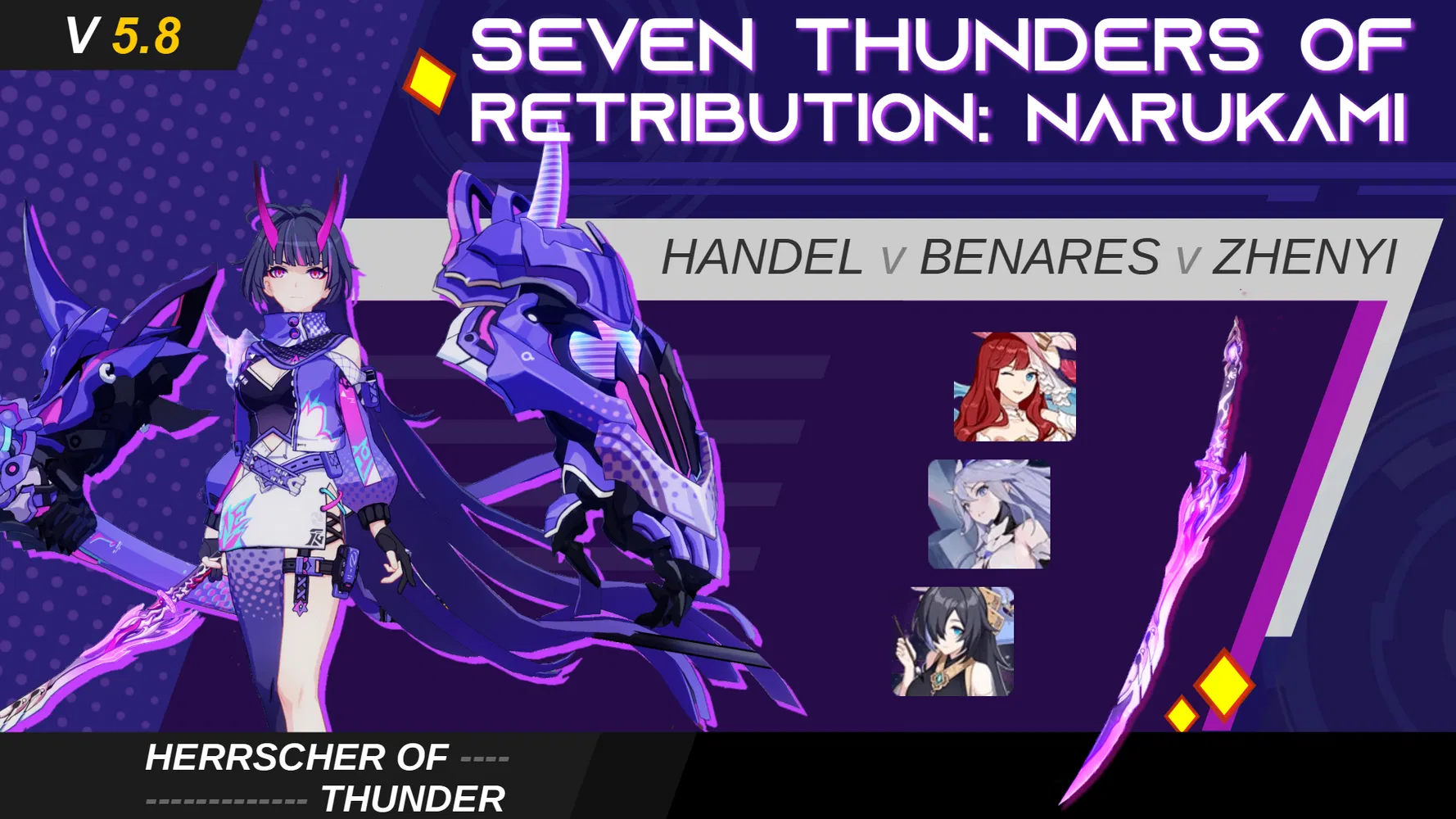 7 Thunders of Retribution: Handel v Benares v Zhenyi Honkai Impact 3rd ...