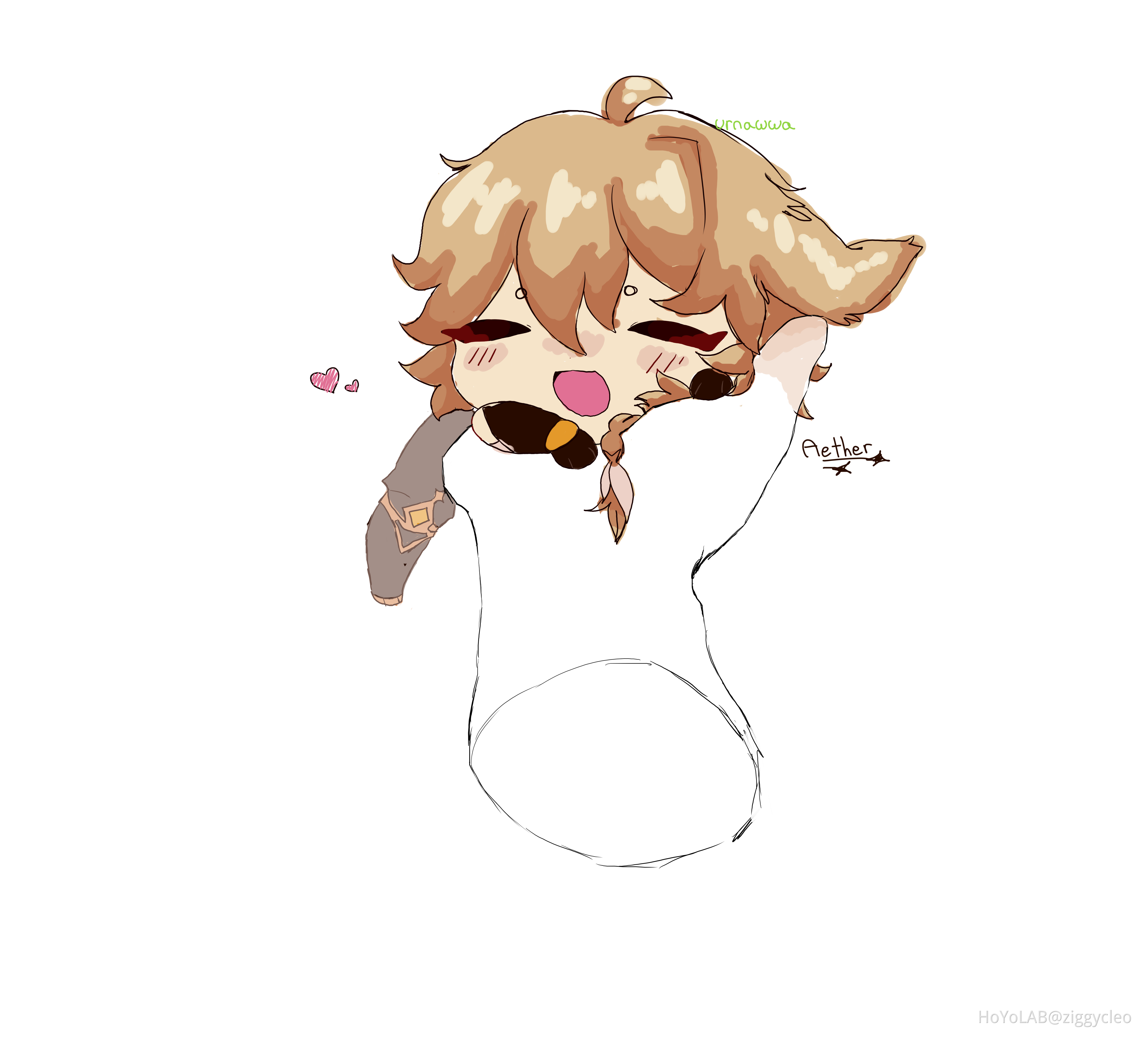 tiny Aether and Xiao sketch Genshin Impact | HoYoLAB