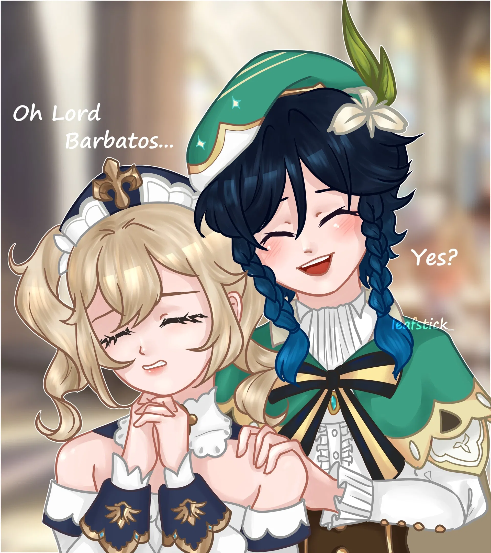 Barbara and Venti ~ Genshin Impact | HoYoLAB