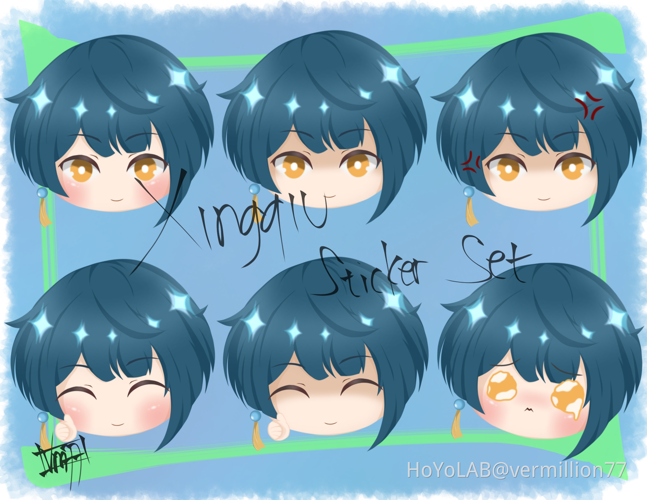 Xingqiu Sticker Set Genshin Impact | HoYoLAB