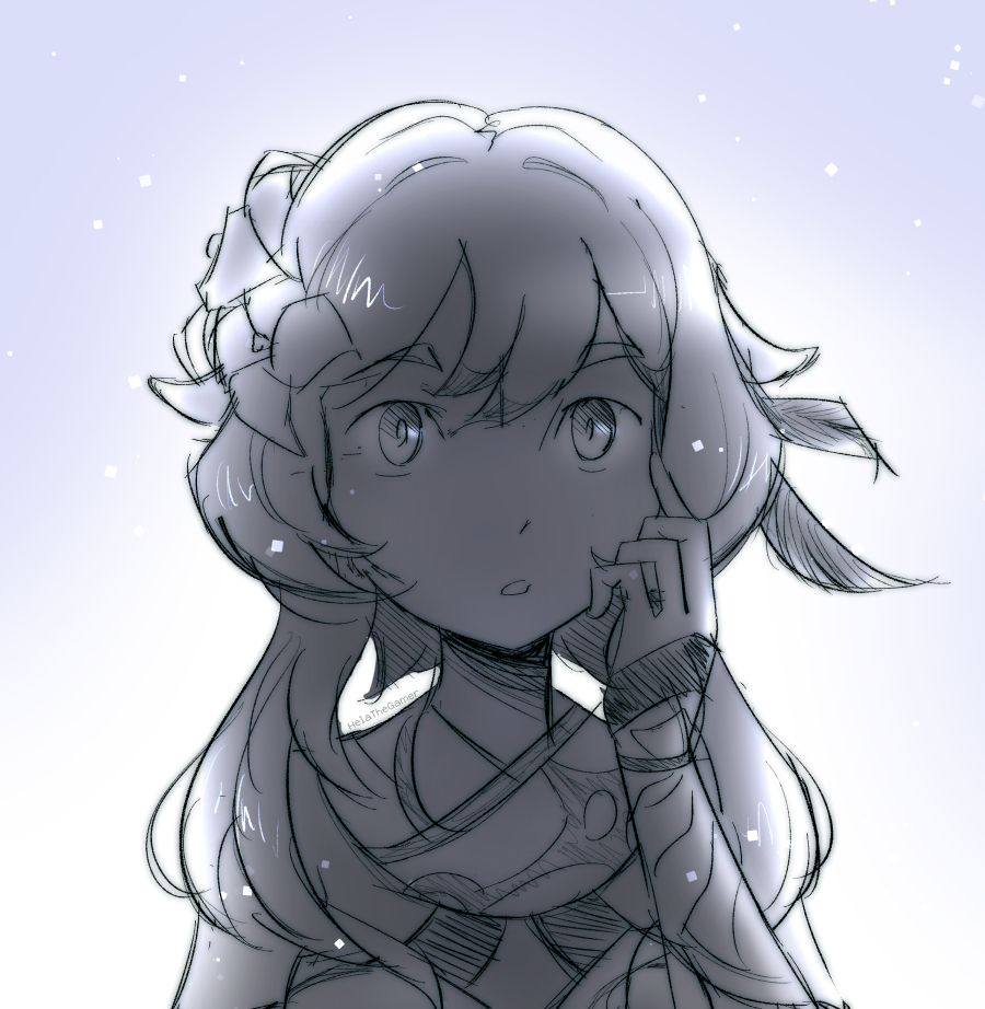 Lumine sketch with grey shading Genshin Impact | HoYoLAB