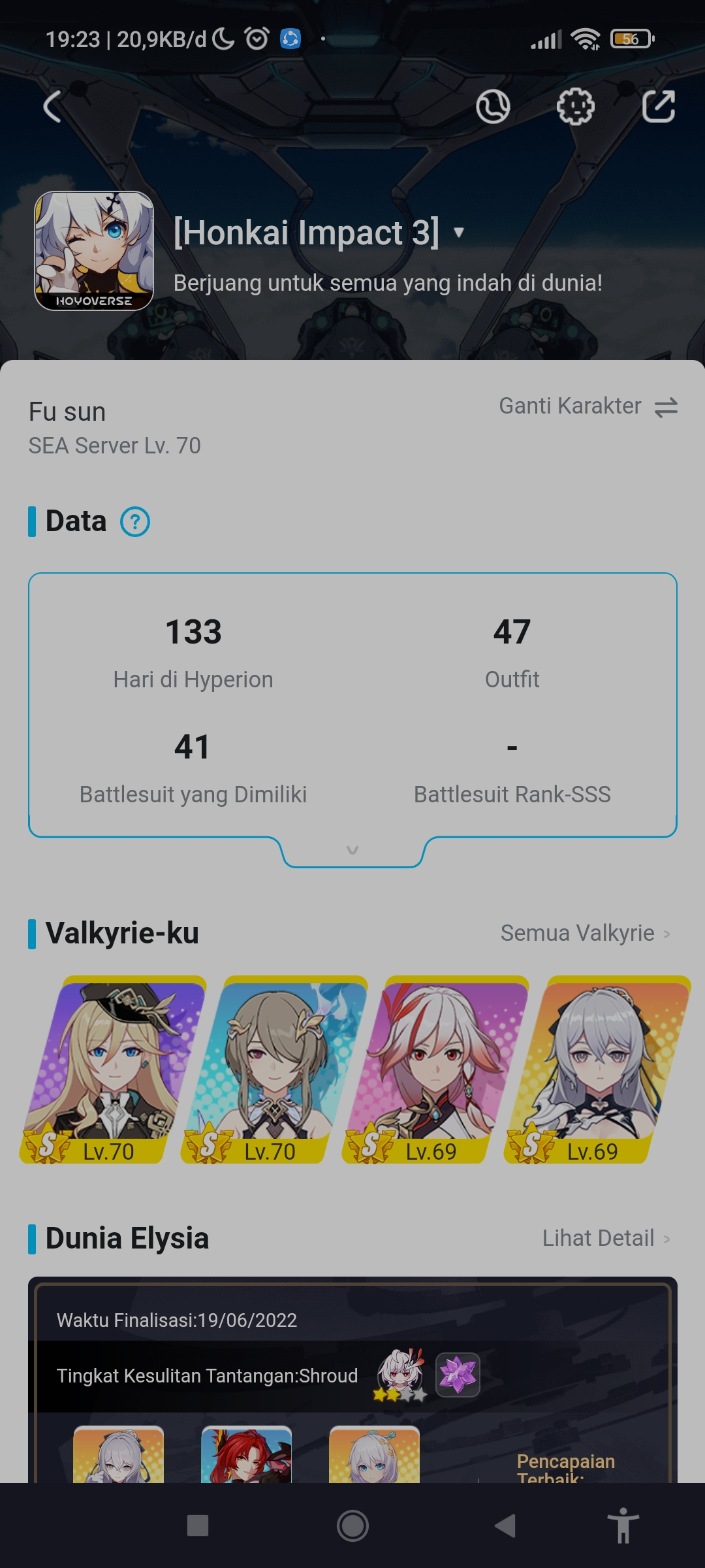 Akun gw yang kena reset ke level awal😢 Honkai Impact 3rd | HoYoLAB