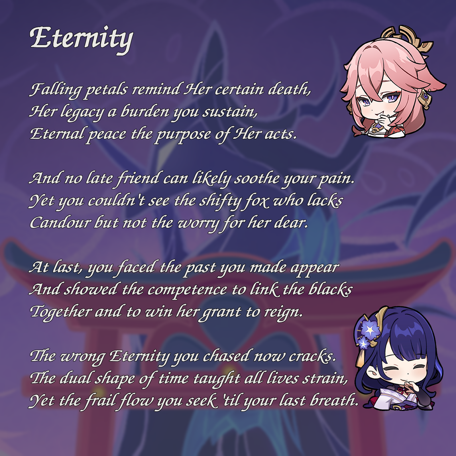 A poem for Raiden Ei and Yae Miko's birthdays Genshin Impact | HoYoLAB