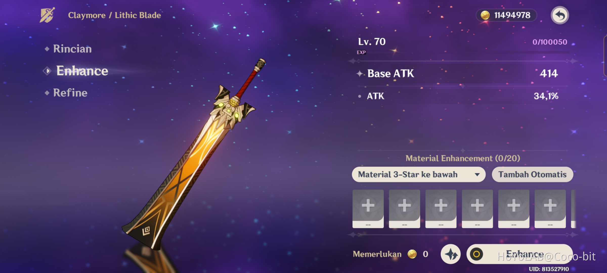 Lithic Blade untuk Chongyun 60/60 ke 80/80 | Genshin Impact | HoYoLAB