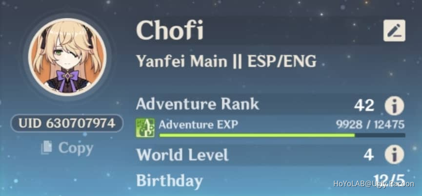 My genshin UID Genshin Impact | HoYoLAB