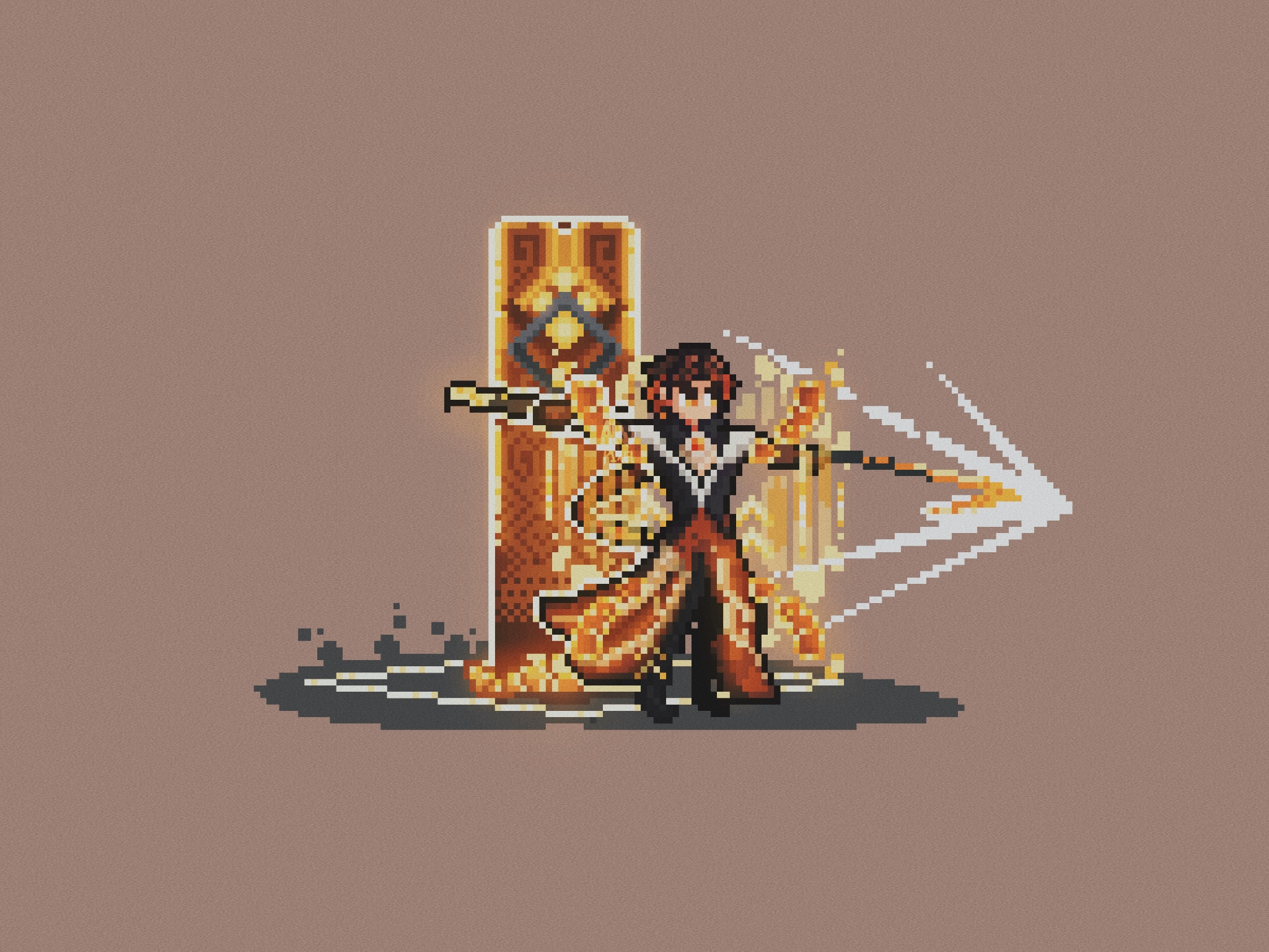 Zhongli Pixel Art Genshin Impact | HoYoLAB