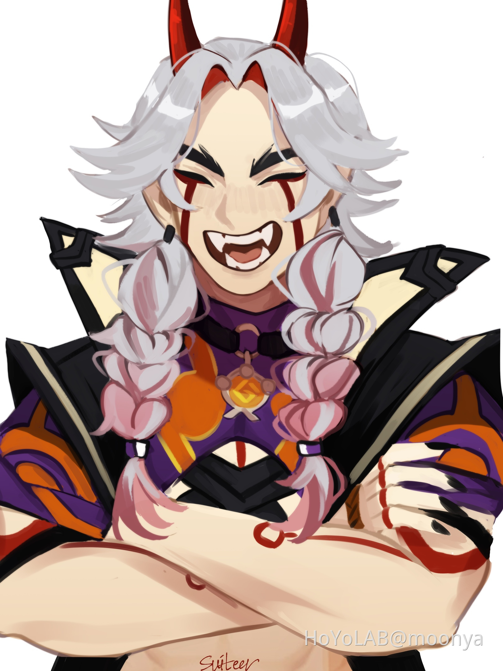 Itto with pigtails Genshin Impact | HoYoLAB