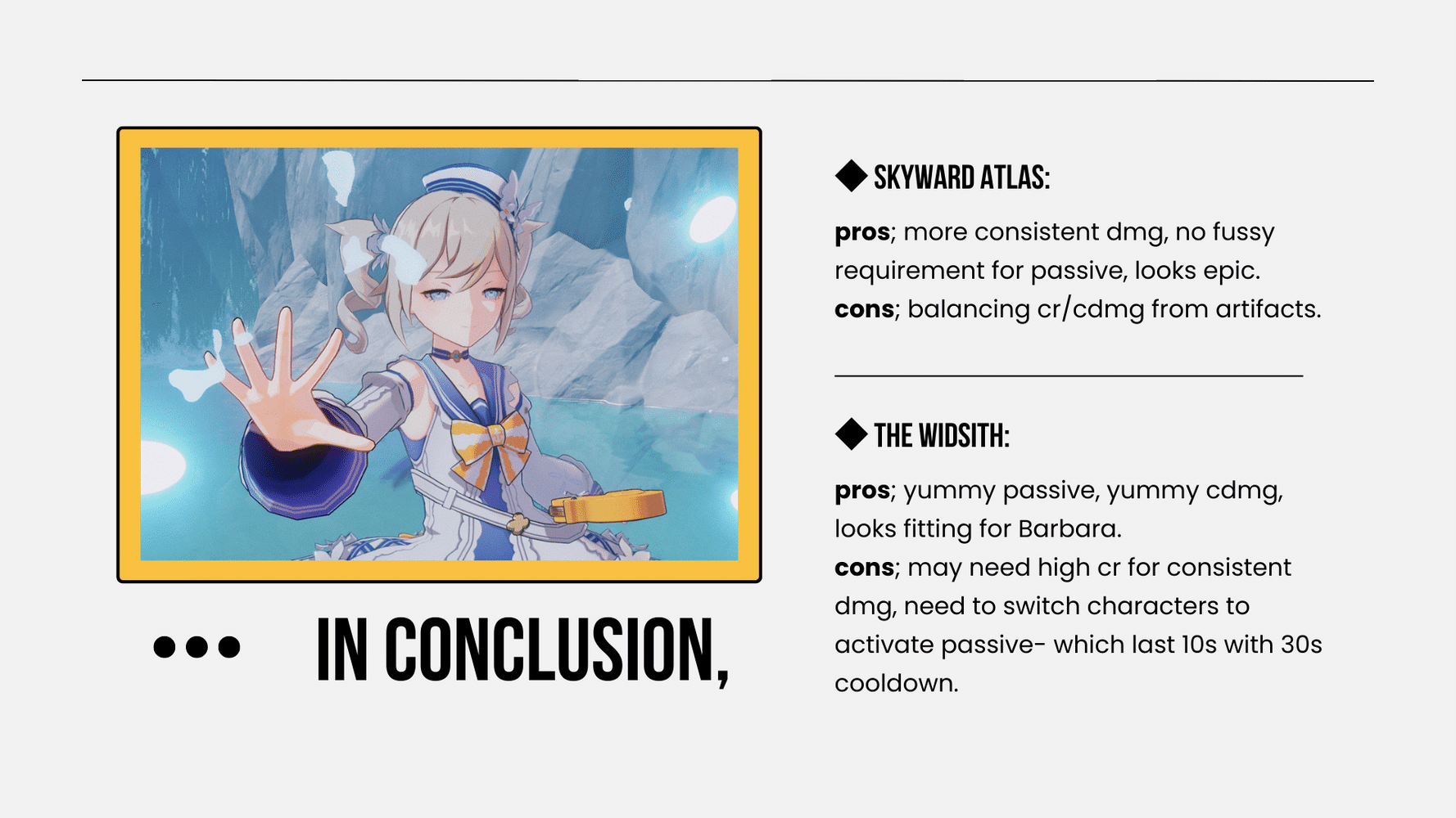 Skyward Atlas vs the Widsith R3 comparison test | ft. Barbara DPS ...