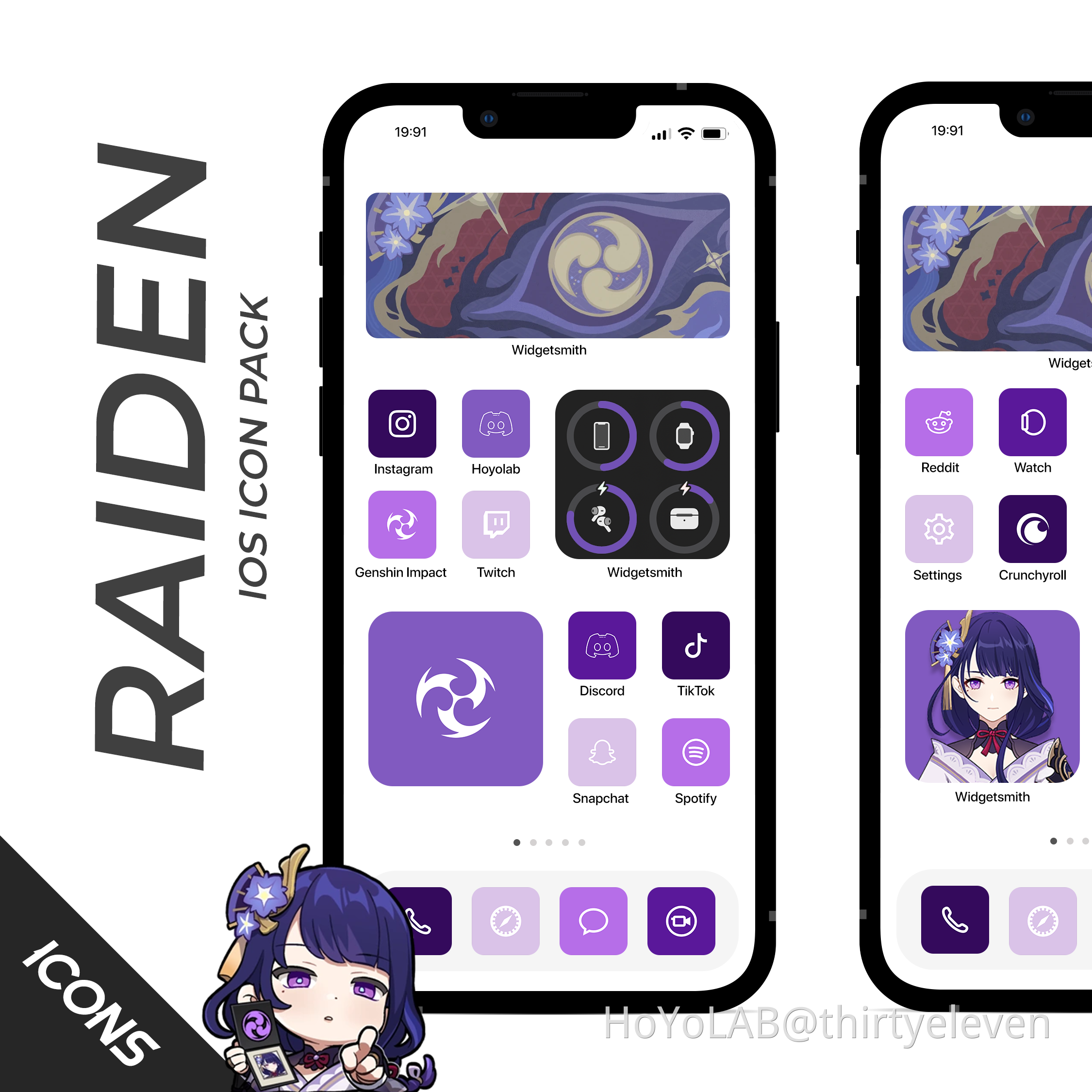 Raiden Shogun App Icons Pack 💜 Genshin Impact | HoYoLAB