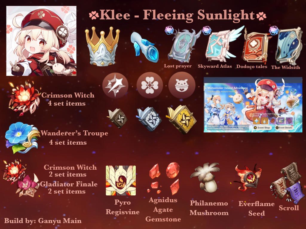 Decided to make a Klee Build since she is coming in 2.8 Genshin Impact ...