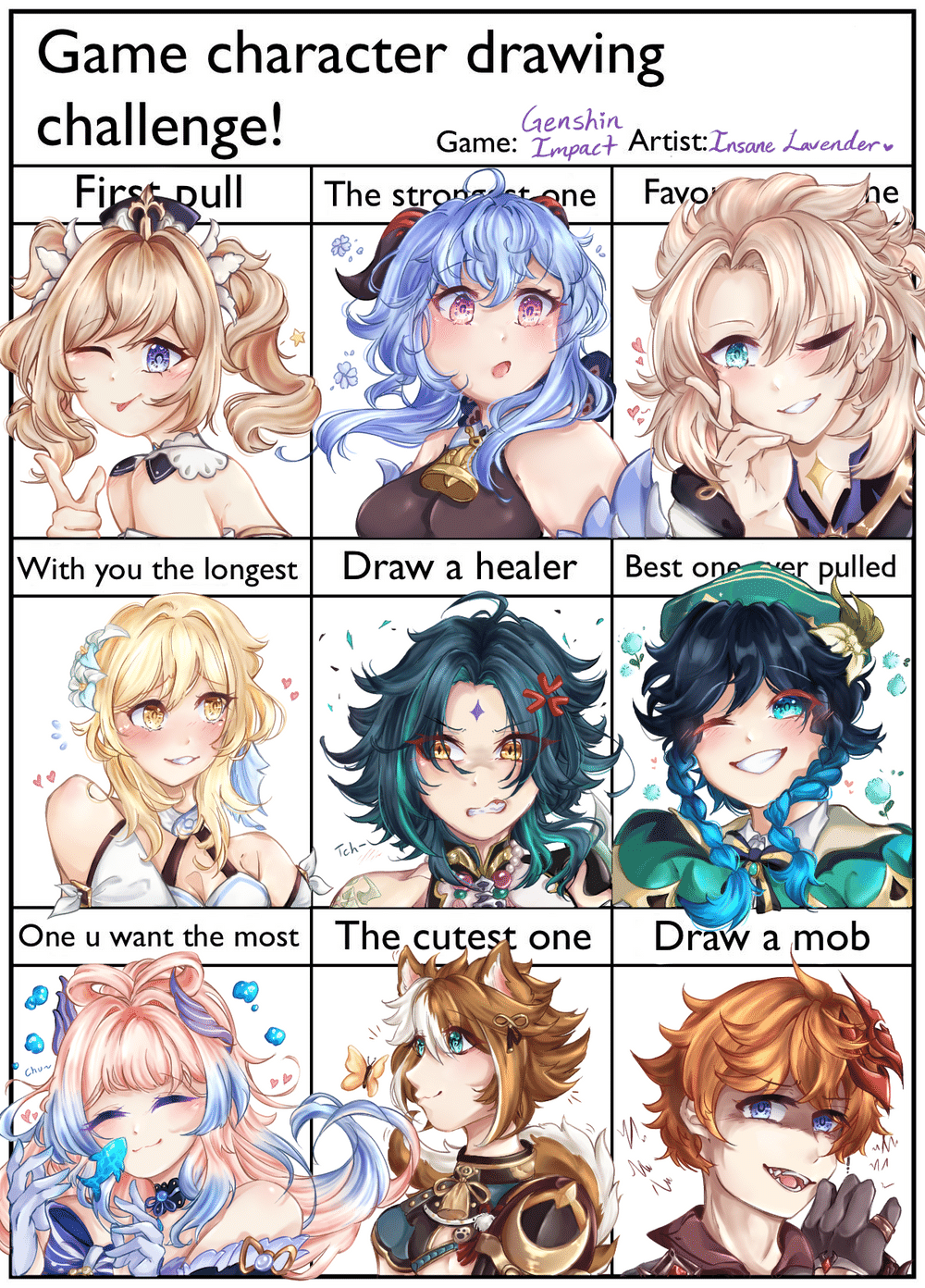 Game Character Drawing Challenge! 💜 Genshin Impact | HoYoLAB