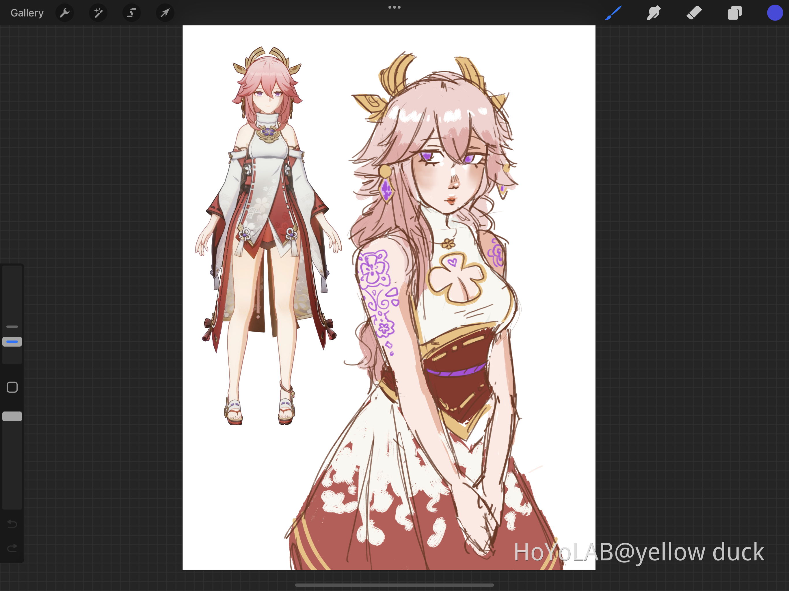 yae miko doodle Genshin Impact | HoYoLAB