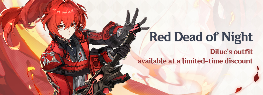 Diluc's Outfit "Red Dead of Night" Available at a Limited-Time Discount ...