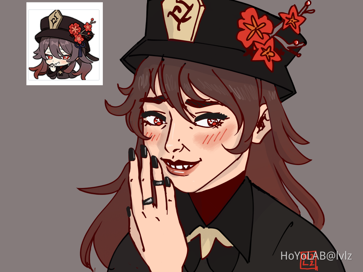 hutao emote redraw Genshin Impact | HoYoLAB