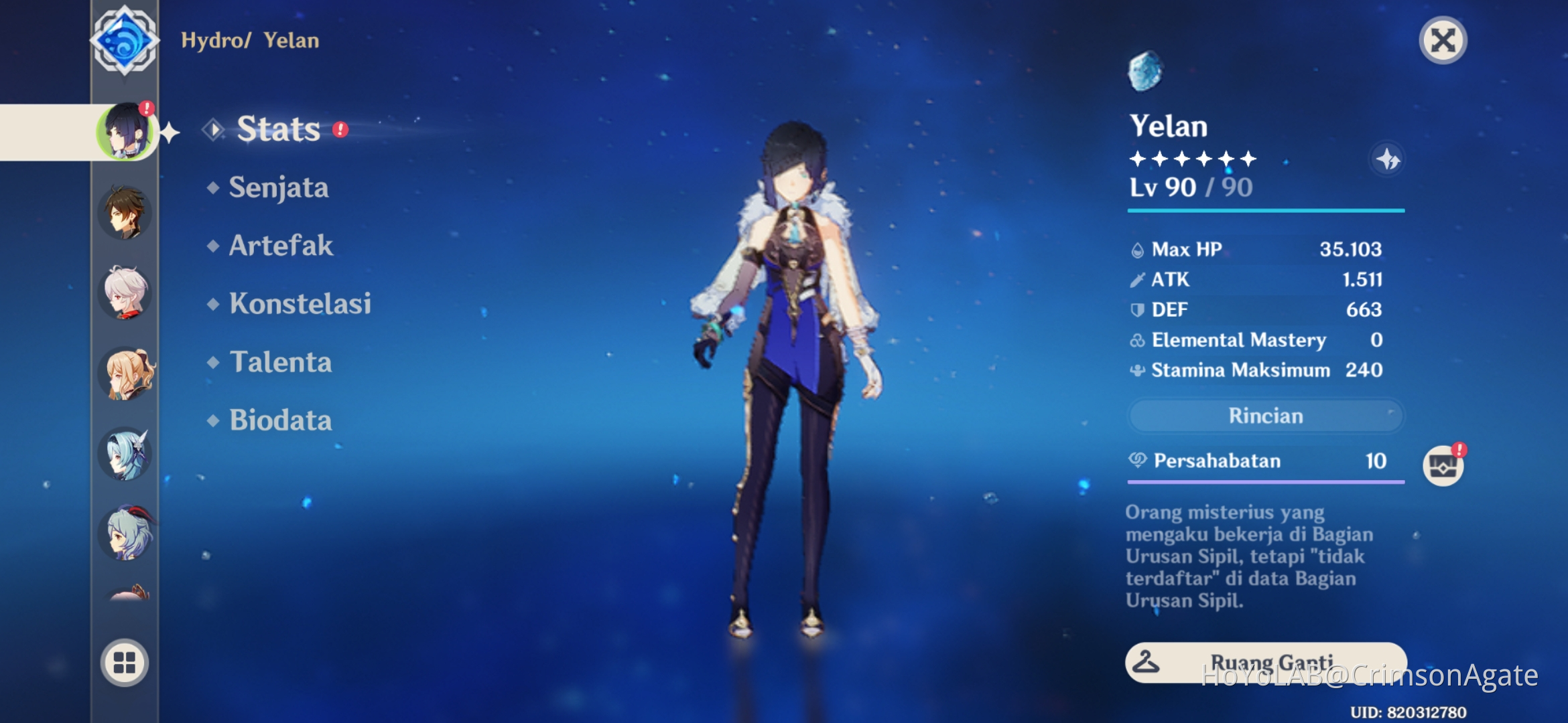 Namecard Yelan!!! Genshin Impact | HoYoLAB