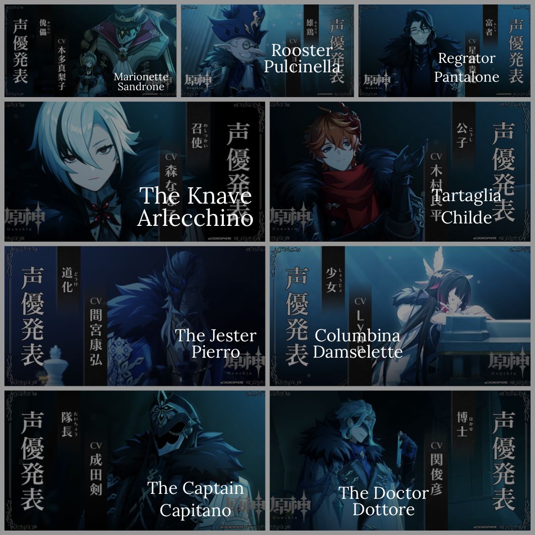 All The Fatui Harbringers + VA JP Genshin Impact | HoYoLAB