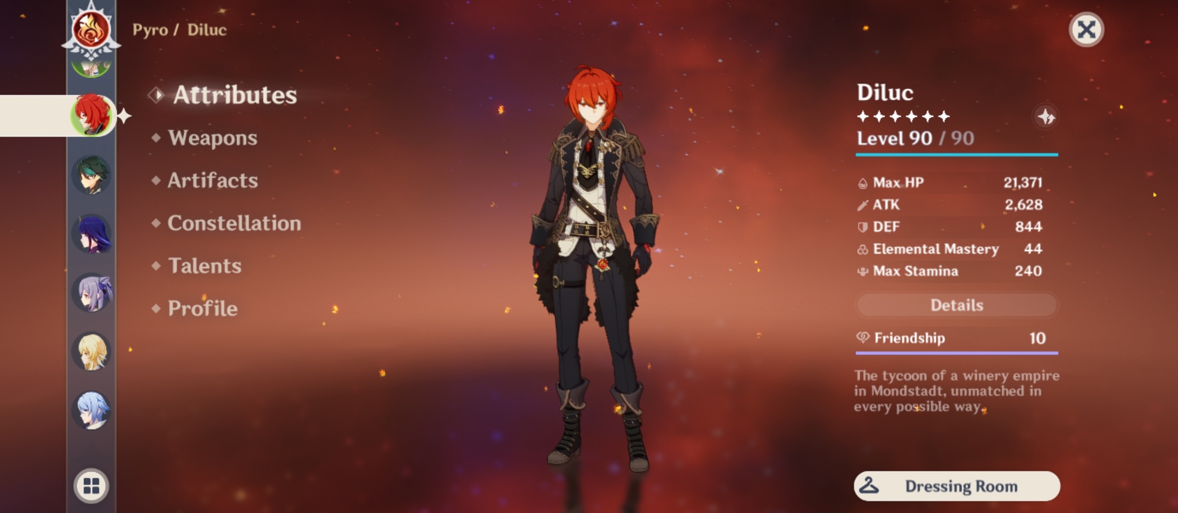 Diluc's Build [still a wip!] Genshin Impact | HoYoLAB