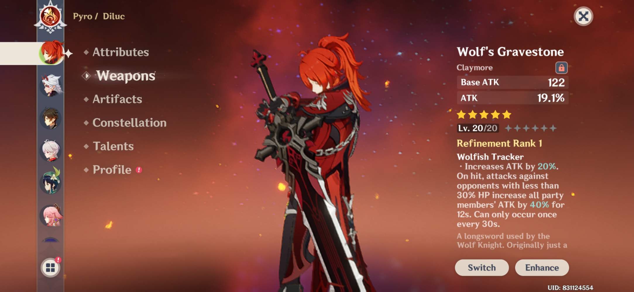 Diluc 5* Skin Showcase 'Red Dead of Night' Genshin Impact | HoYoLAB